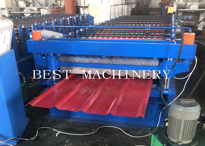 PPGI Steel Two Layer Corrugated Roof Sheeting Machine , Roof Sheet ...